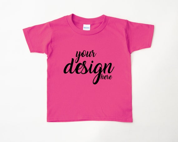 Hot Pink Tshirt Mockup Heliconia Gildan Shirt Mock-up Baby - Etsy
