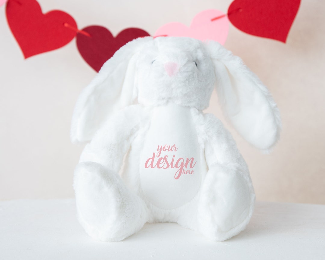 Valentine Bunny Rabbit Mumbles Mockup Printme Teddy Plush Mockup Zippie ...