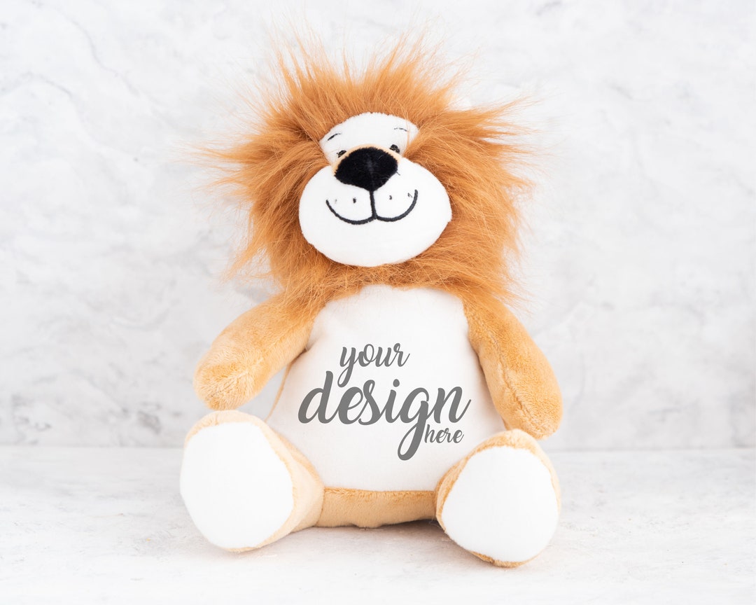 Lion Mumbles Mockup Printme Teddy Plush Mockup Zippie Newborn Soft Toy ...