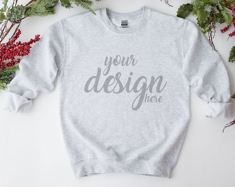 Ash Grey Sweater Mockup Gildan 18000 Mockup Gildan Christmas - Etsy