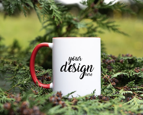 Drawing & Illustration Art & Collectibles Digital Christmas Mug MockUp ...