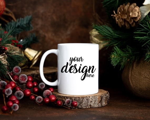 Christmas Mug Mockup Coffee Cup Mock up Winter Mock up Styled | Etsy