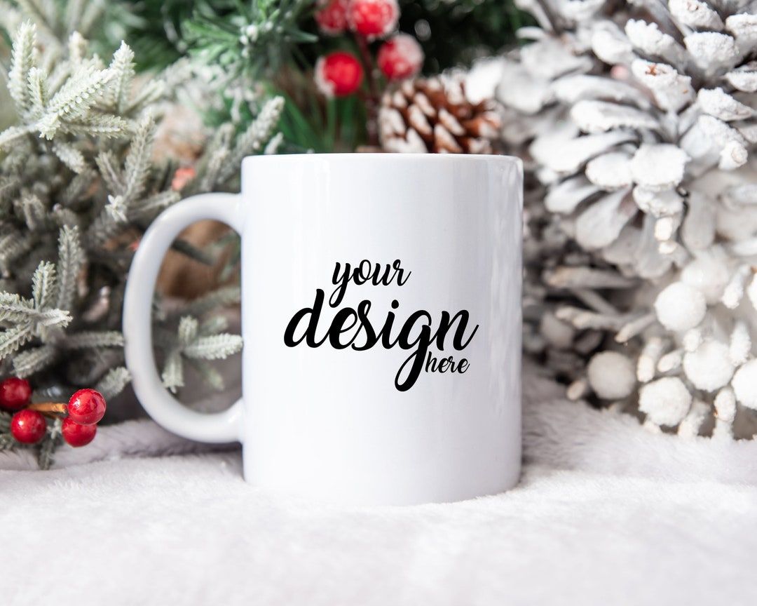 Christmas Mug Mockup Coffee Cup Mock up Winter Mock up Styled Stock ...