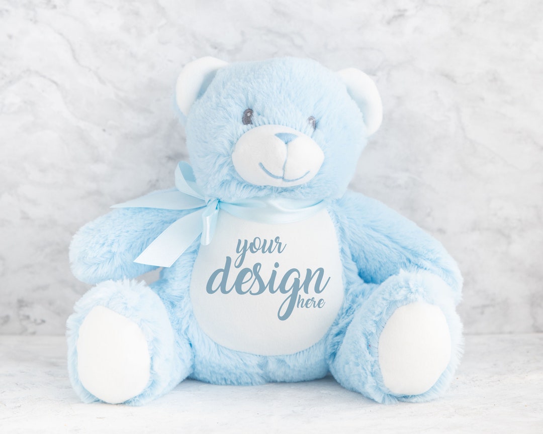 Blue Teddy Bear Mumbles Mockup Printme Teddy Plush Mockup Zippie ...