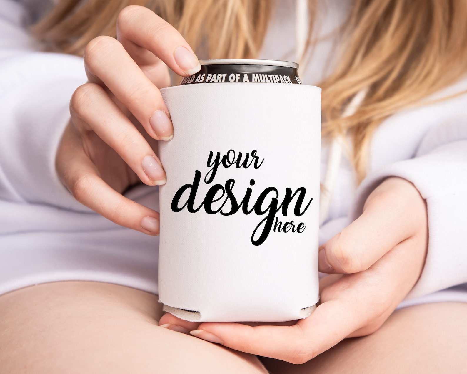 Can Cooler Mockup Can Hugger Mockup Can Chiller Modelled Stock Photo ...