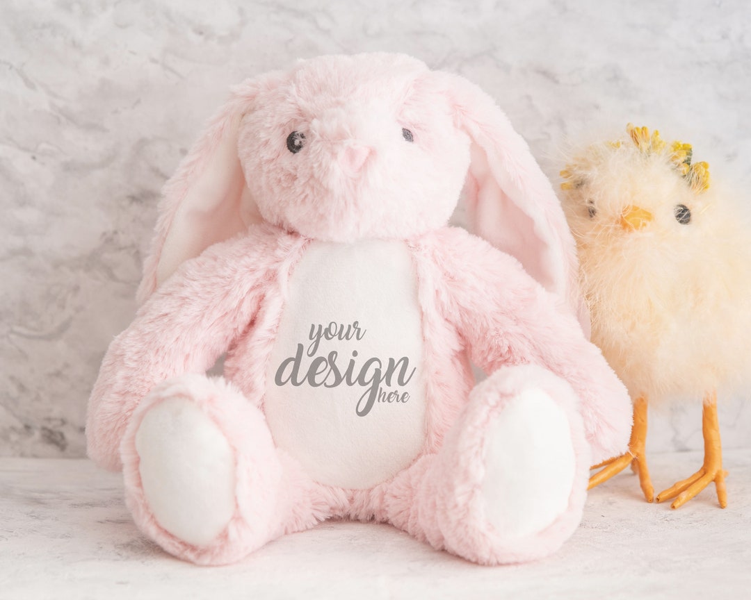 Pink Easter Bunny Rabbit Mumbles Mockup Printme Teddy Plush Mockup ...