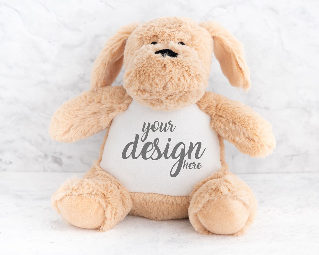 Dog Mumbles Mockup Printme Teddy Plush Mockup Zippie Newborn Soft Toy ...
