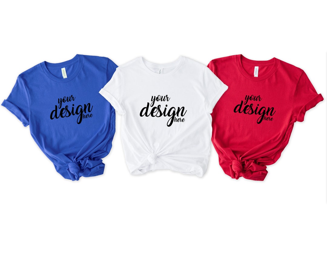 4th of July Mockup 3001 Bella Canvas Mockup Shirt Mockup Unisex Red ...