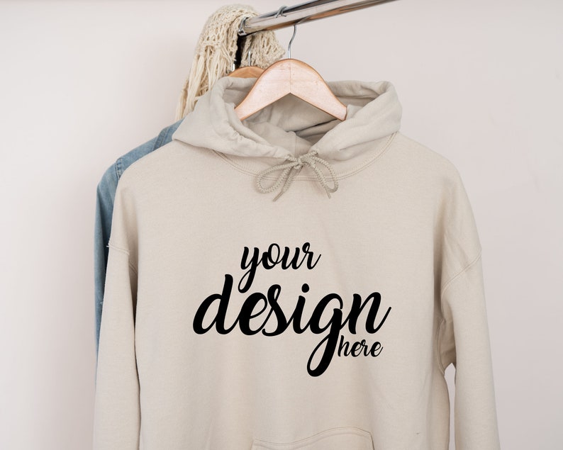 Sand Hoodie Mockup Gildan 18500 Mockup Gildan Cream Sweatshirt Etsy