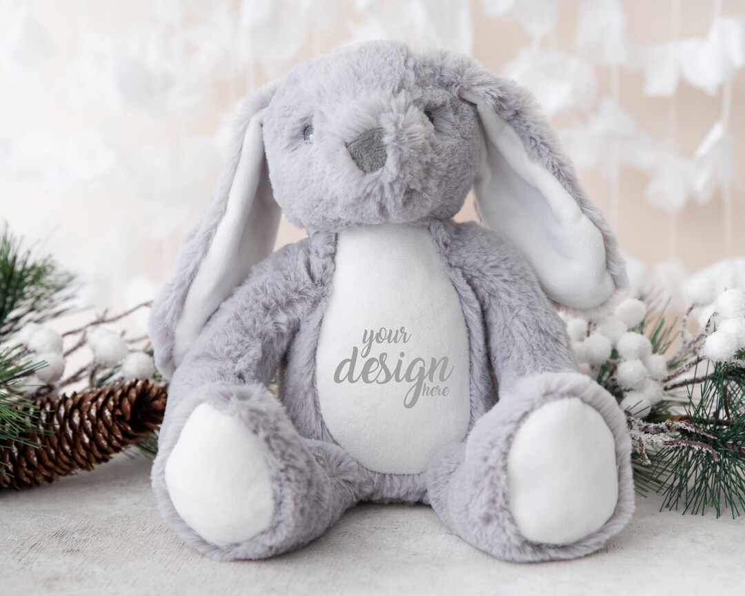 Christmas Bunny Rabbit Mumbles Mockup Printme Teddy Plush Mockup Zippie ...