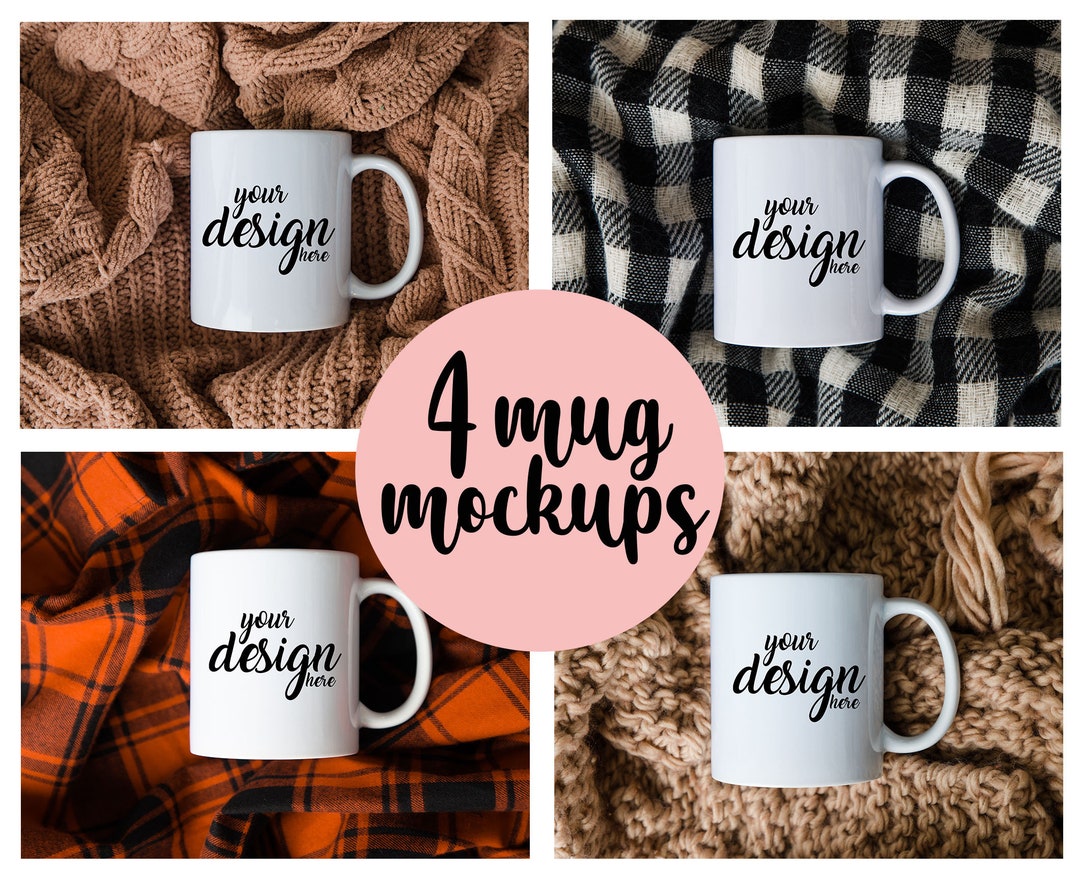 4 Mug Mockups Fall Coffee Cup Mock up Halloween Styled Stock Photo ...