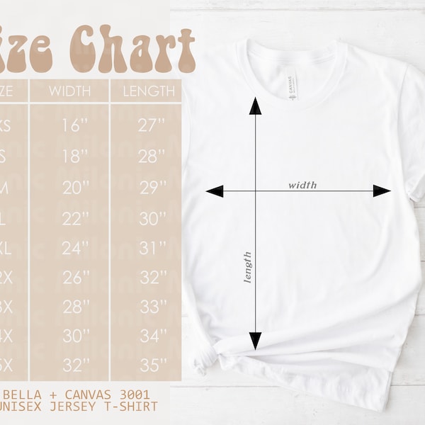 Tshirt Size Chart Svg - Etsy