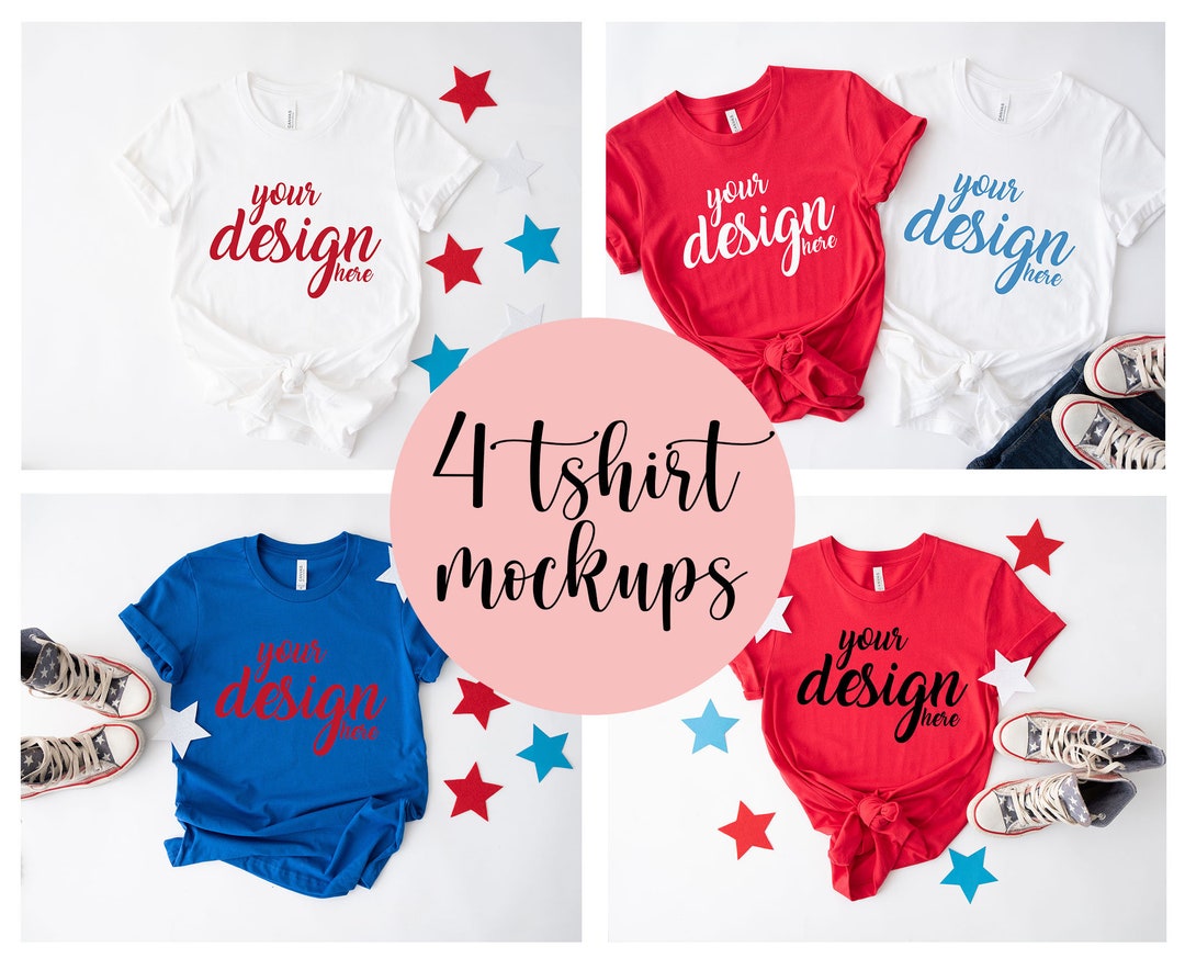 4 X 4th of July Mockup 3001 Bella Canvas Mockups Shirt Mockup Unisex ...