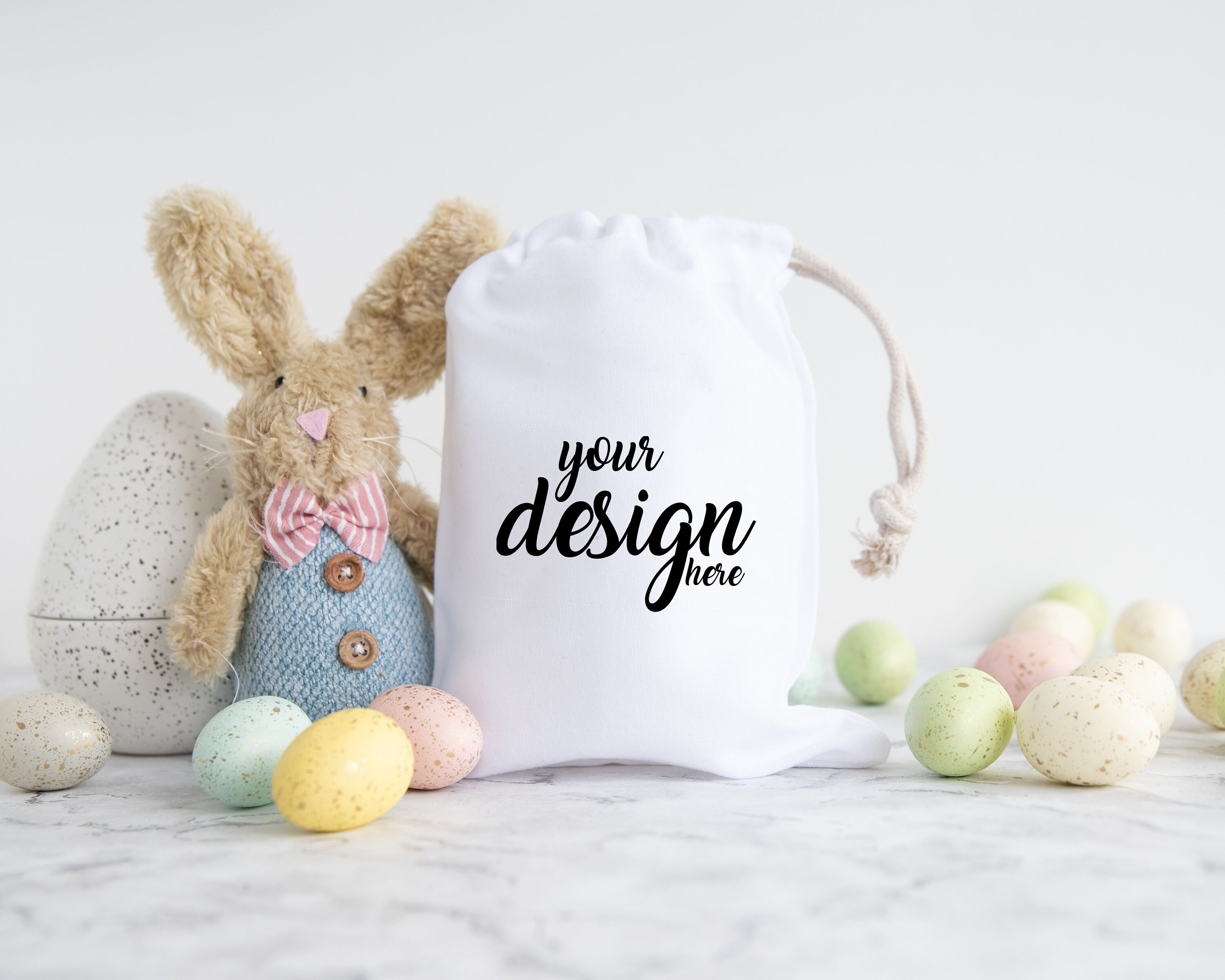 Graphic Design Velvet Bunny Ears Bag Mockup Easter Egg Hunt Bag Mockup ...