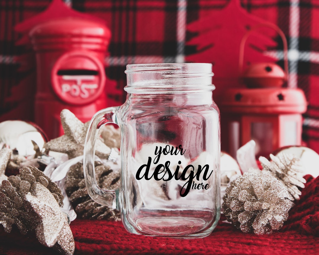 Christmas Mason Jar Mockup Coffee Cup Mock up Winter Mock up Styled ...