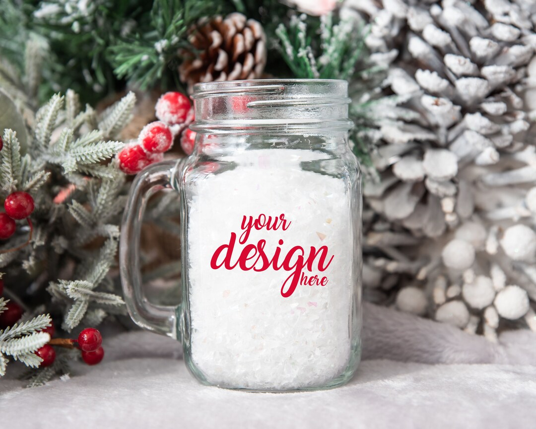 Christmas Mason Jar Mockup Coffee Cup Mock up Winter Mock up Styled ...