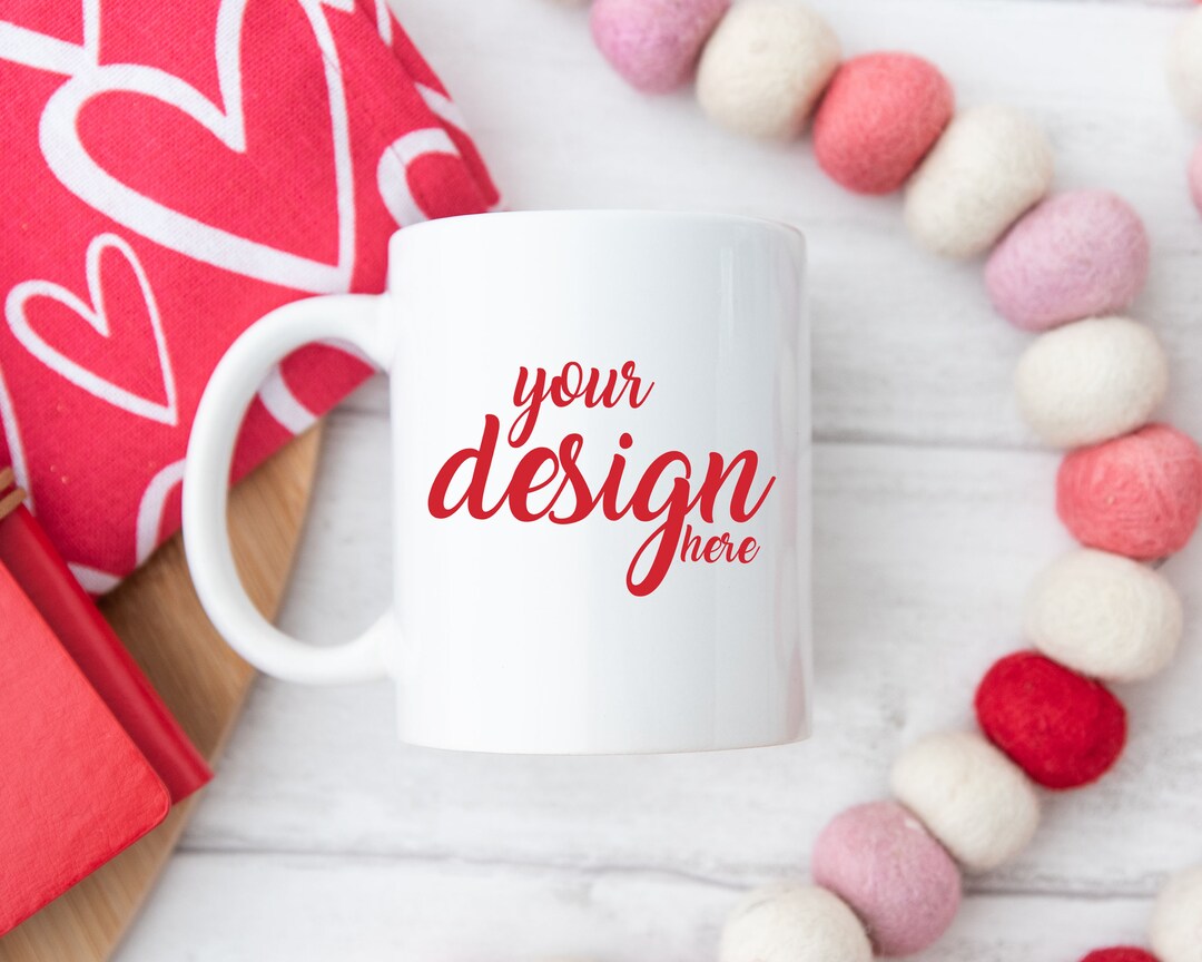 Valentines Mug Mockup Coffee Cup Mock up Pink Mock up Styled Stock ...