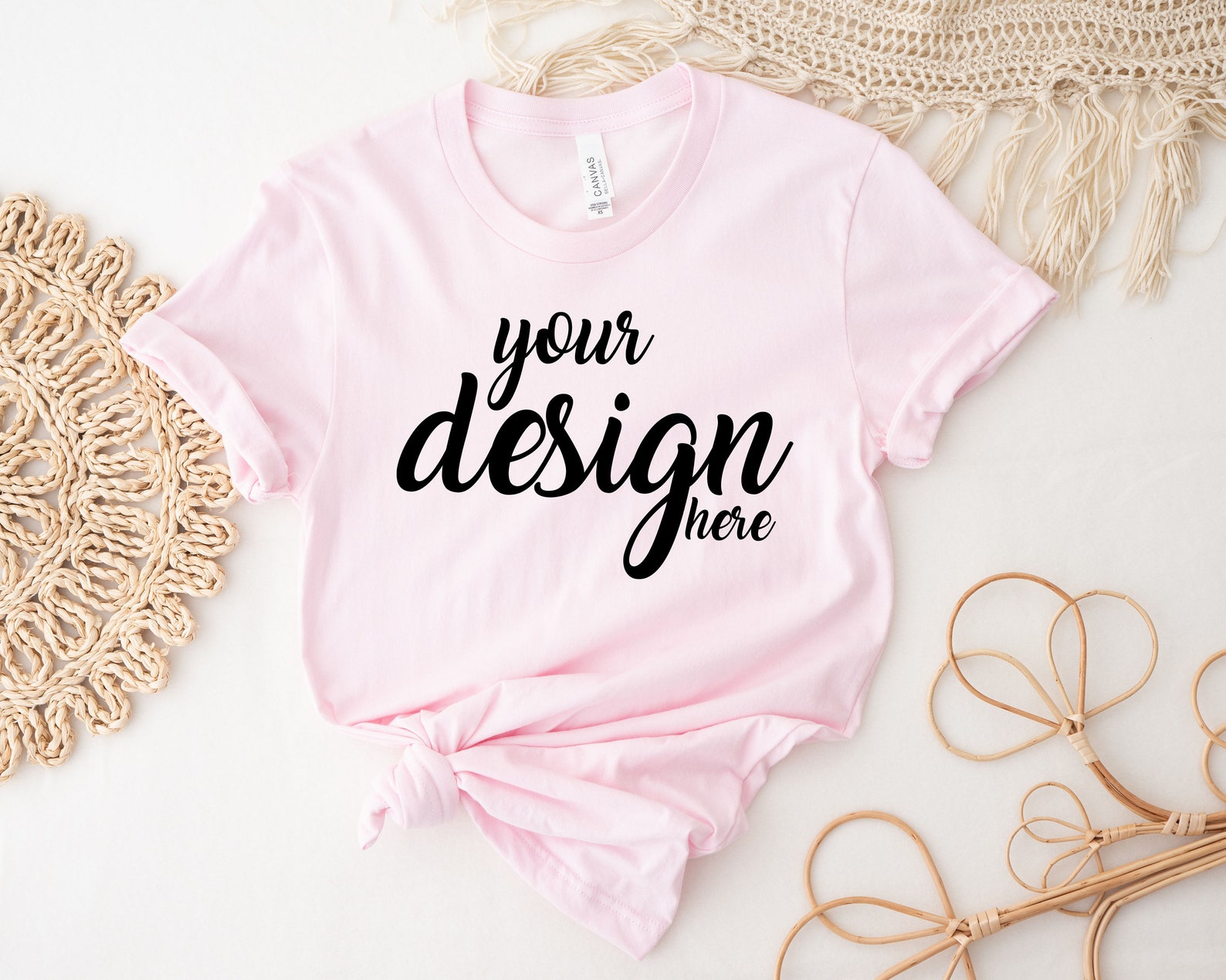 Soft Pink Bella Canvas Shirt Mockup 3001 Tshirt Mock up Stock - Etsy