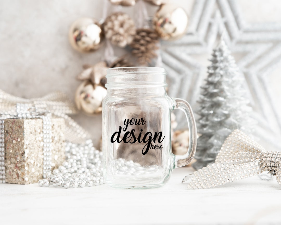 Christmas Mason Jar Mockup Coffee Cup Mock up Winter Mock up Styled ...