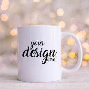 Christmas Mug Mockup Coffee Cup Mock up Winter Mock up Styled Stock ...