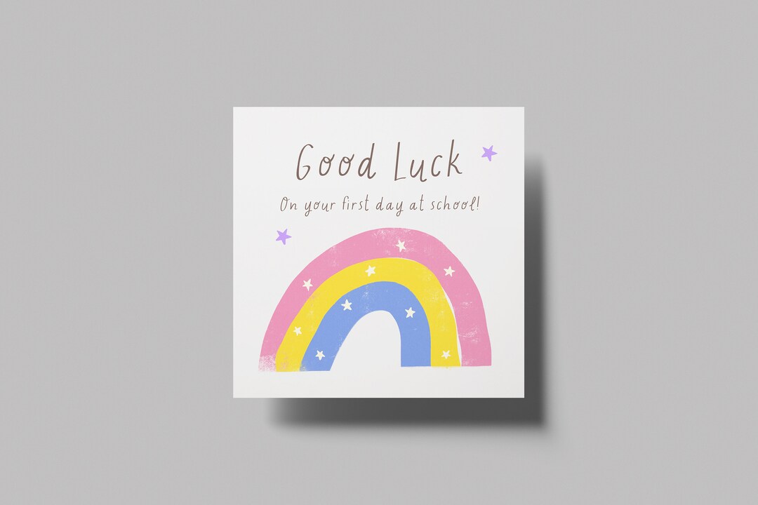 Printable Back to School Card: Rainbow Good Luck Notes (instant ...