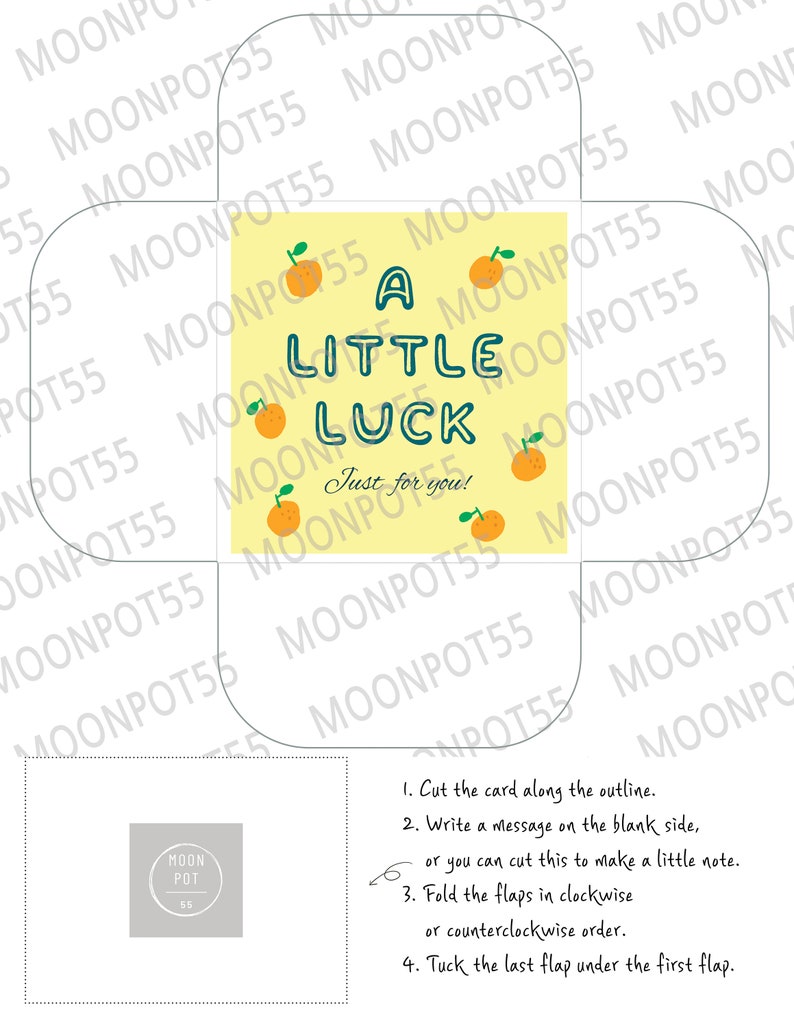 Printable Good Luck Card: DIY Gift Card Holder (instant Download) - Etsy