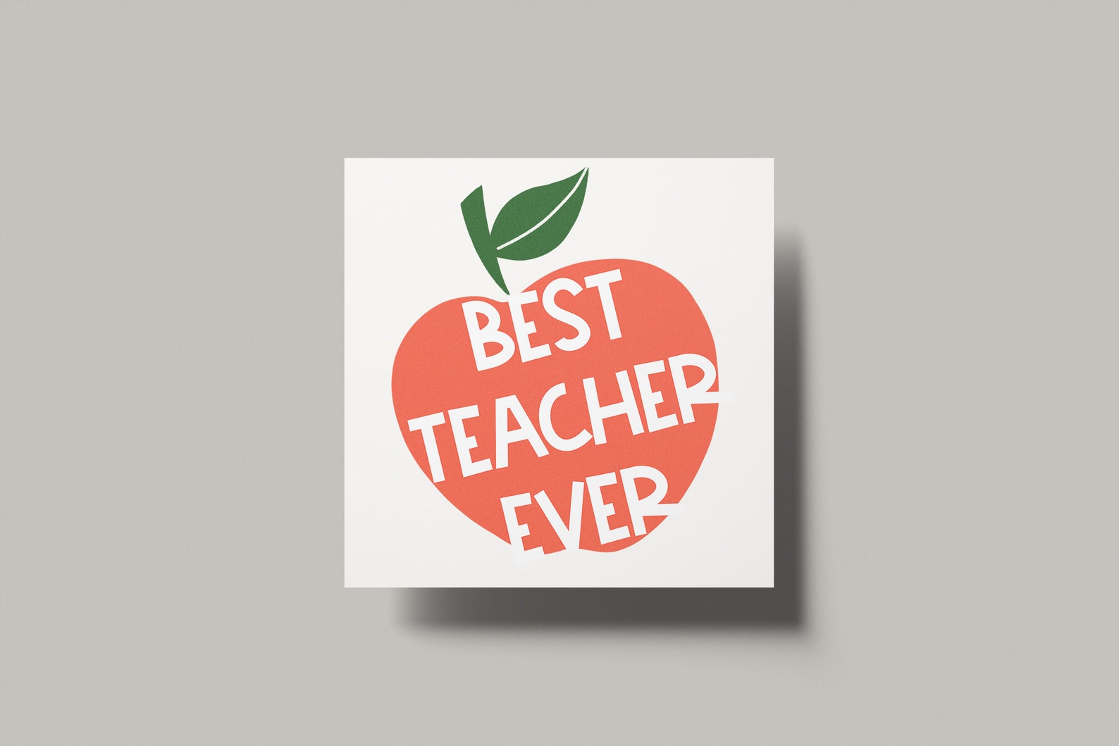 Best Teacher Ever/ Printable Thank You Card/ Gift Card Holder/ Simple ...