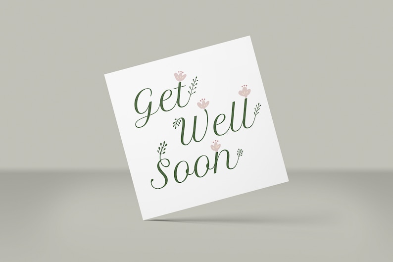 Get Well Soon Printable Note Card/ DIY Gift Card Holder/ Simple ...