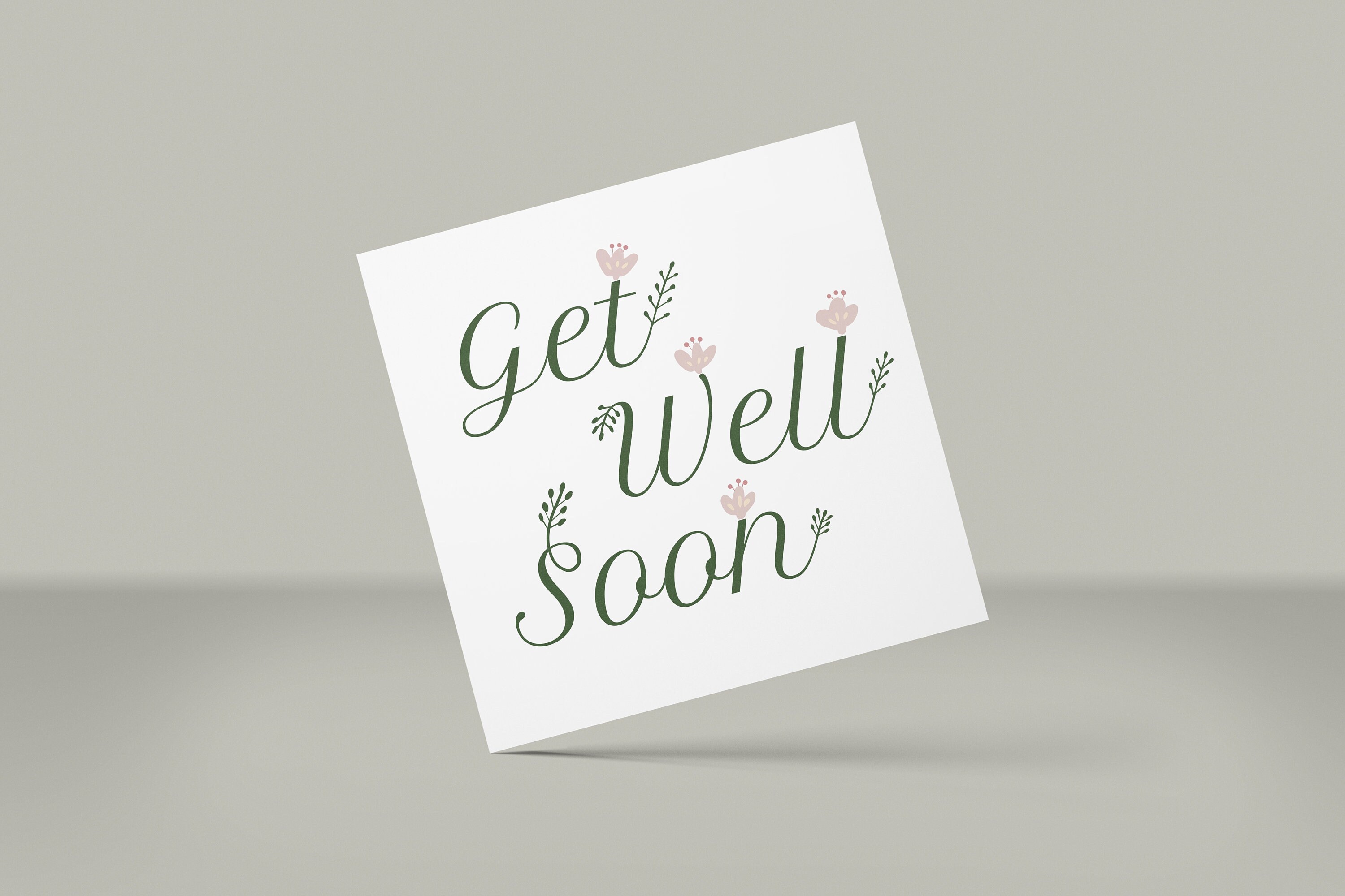 Get Well Soon Printable Note Card/ DIY Gift Card Holder/ Simple ...