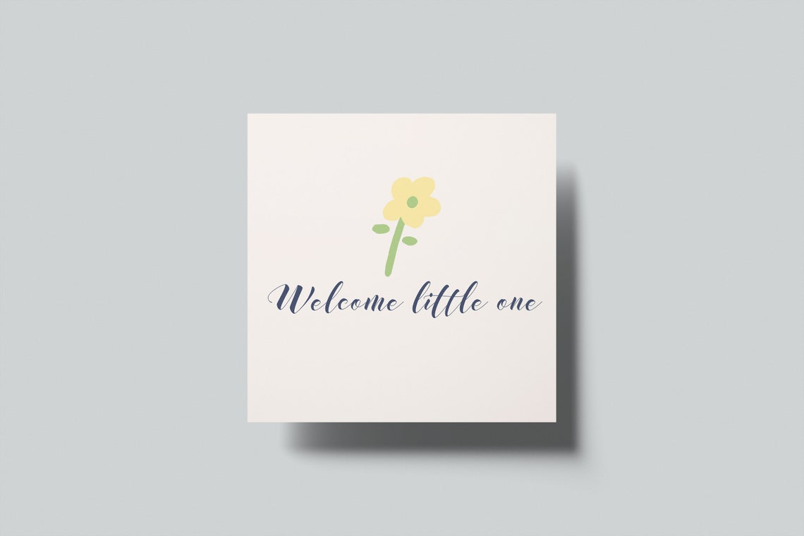 Welcome Little One/ Printable Baby Card/ DIY Gift Card Holder/ Simple ...