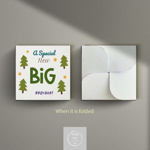 A Special New Big Brother/ Printable Note Card/ DIY Gift Card Holder ...