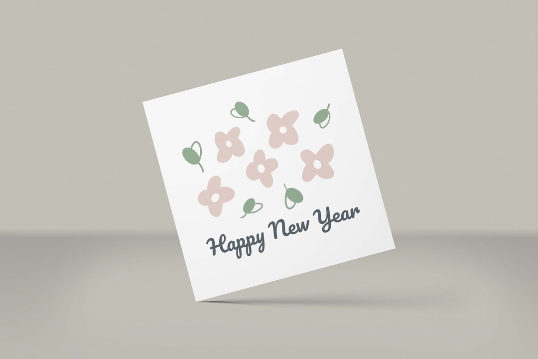 Happy New Year Printable Card/ Mini Note Card/ Gift Card Holder/ Self ...