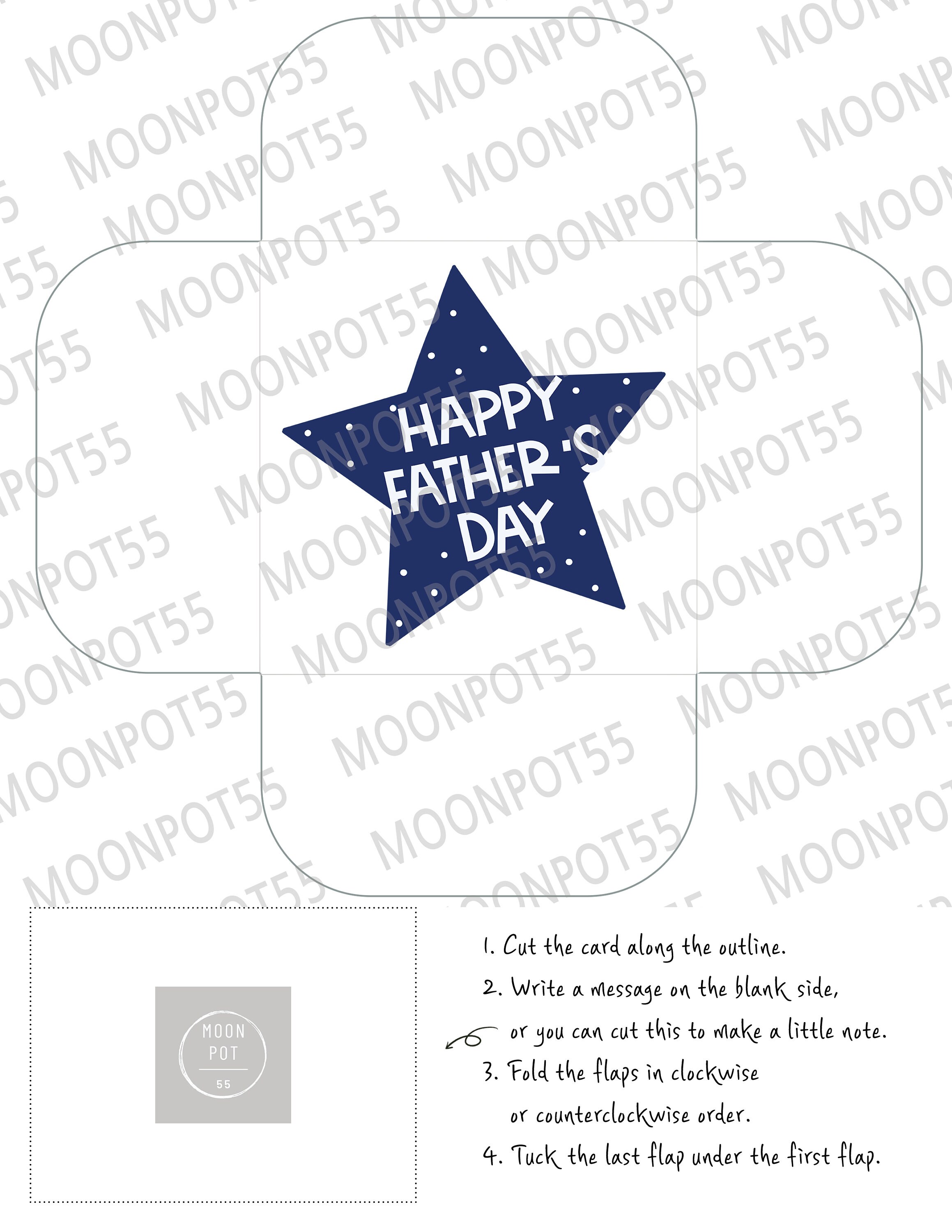 Printable Father's Day Card/ DIY Gift Card Holder/ Simple Envelope Card ...