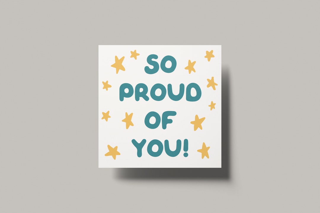 So Proud of You/ Printable Note Card/ DIY Gift Card Holder/ Instant ...
