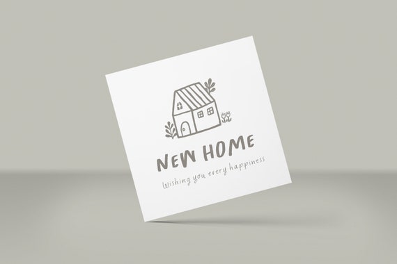 New Home/ Printable New House Card/ Simple Note Card/ Gift - Etsy