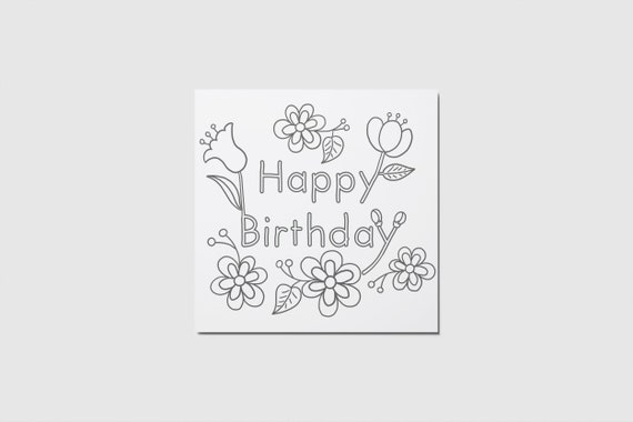Printable Birthday Card/ Coloring Card/diy Gift Card | Etsy