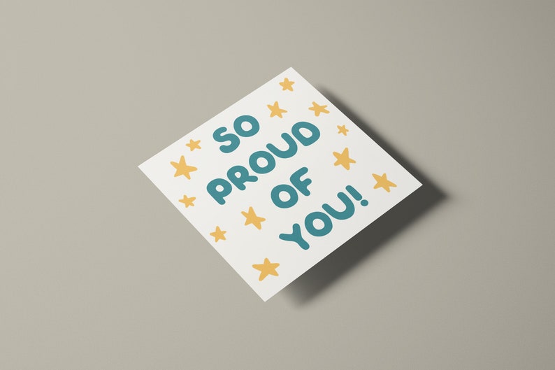 So Proud of You/ Printable Note Card/ DIY Gift Card Holder/ Instant ...