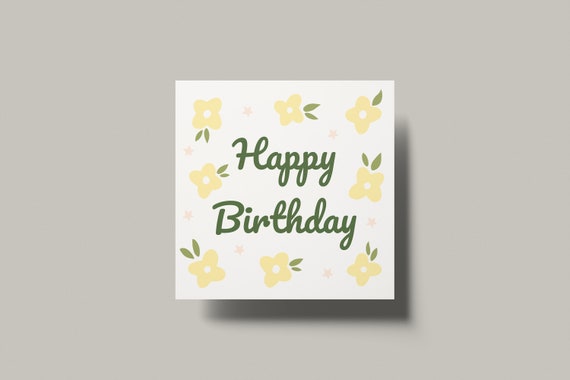 Printable Birthday Card/ Simple Note Card/ Gift Card Holder/ - Etsy