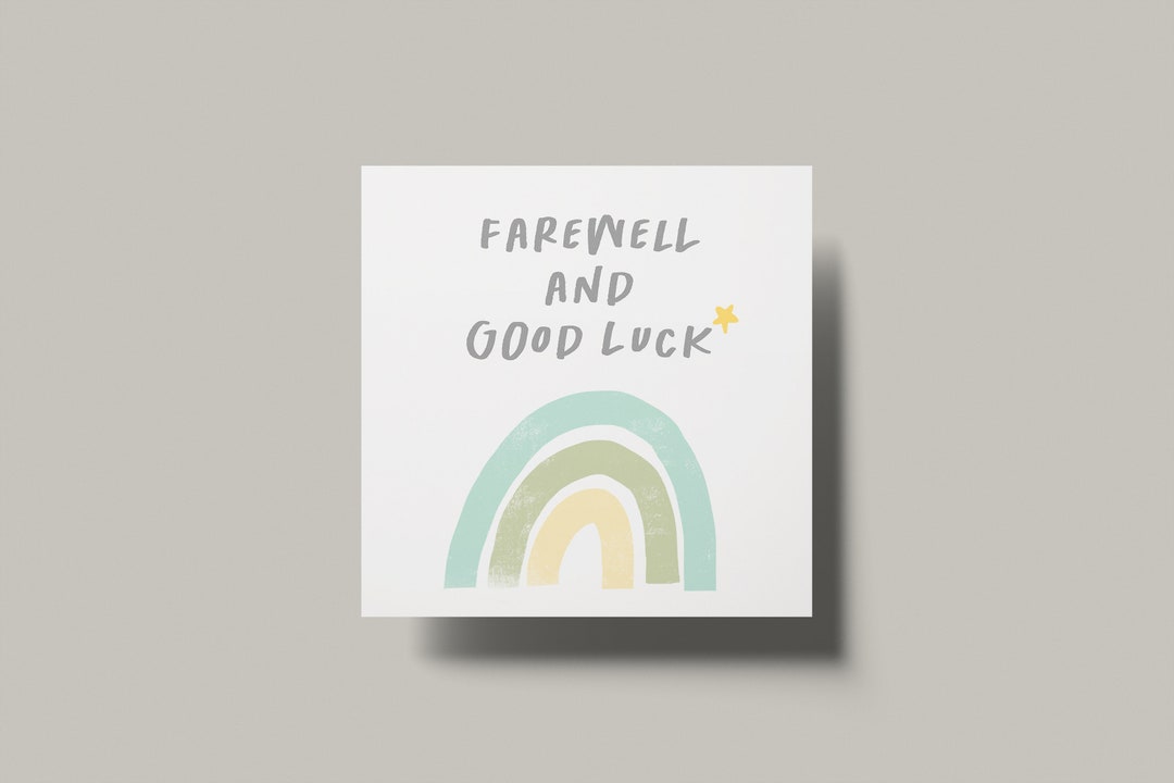 Printable Farewell and Good Luck Card/ DIY Gift Card Holder/ Simple ...
