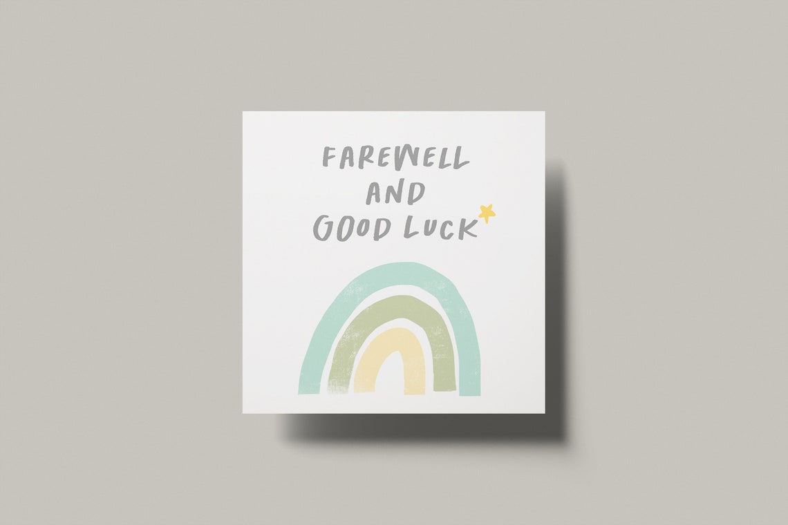 Printable Farewell and Good Luck Card/ DIY Gift Card Holder/ Simple ...
