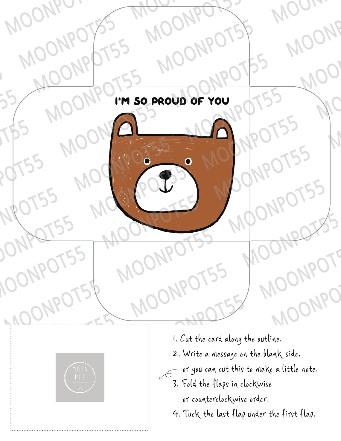 I'm so Proud of You Printable Card/ Note Card for Kids/ - Etsy