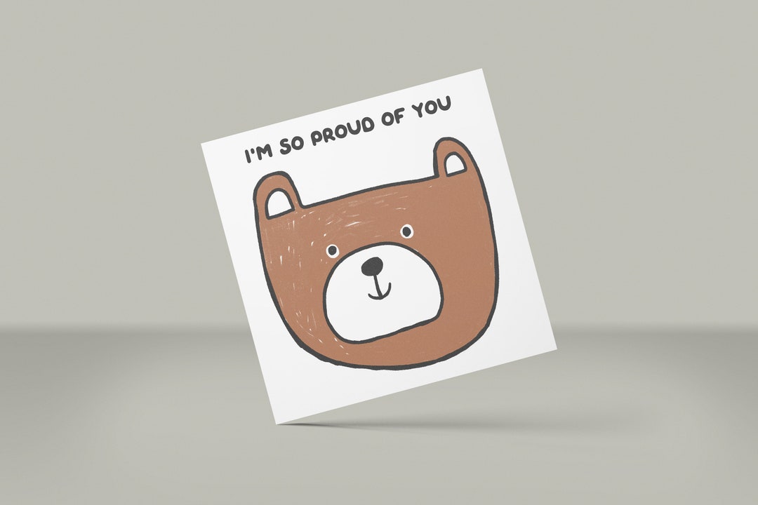 I'm so Proud of You Printable Card/ Note Card for Kids/ Simple Envelope ...
