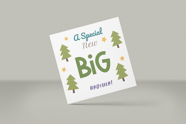 A Special New Big Brother/ Printable Note Card/ DIY Gift Card Holder ...