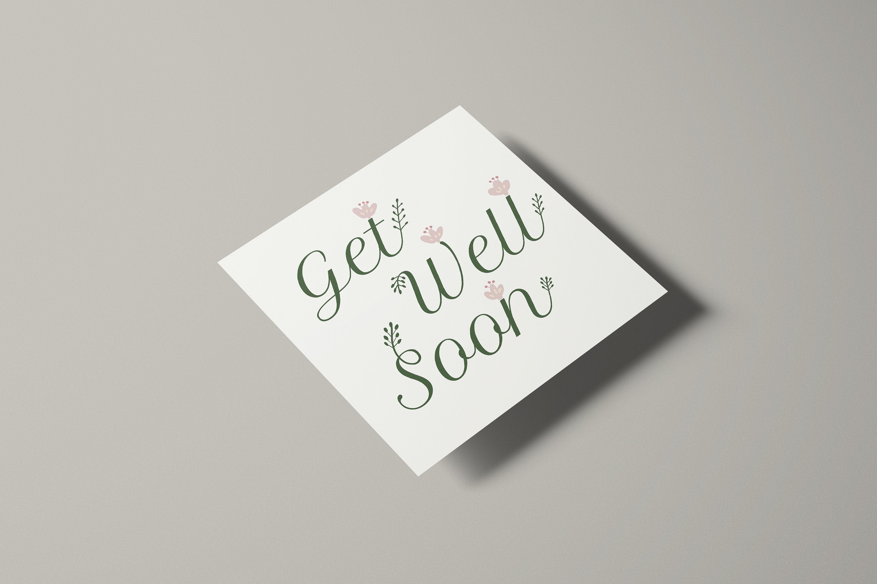 Get Well Soon Printable Note Card/ DIY Gift Card Holder/ Simple ...