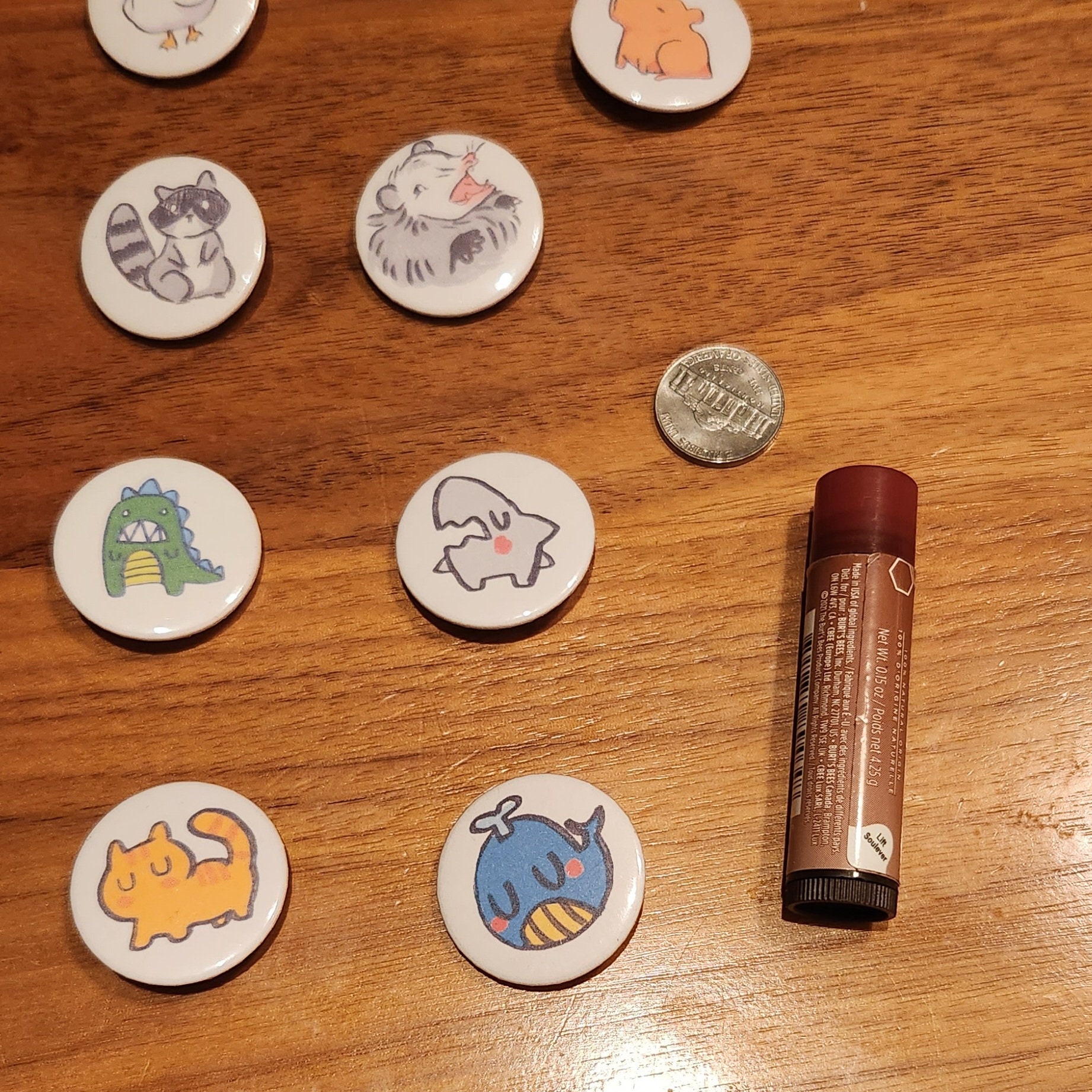 Original Cute Kawaii Animal Creatures Art Pinback Buttons - Etsy