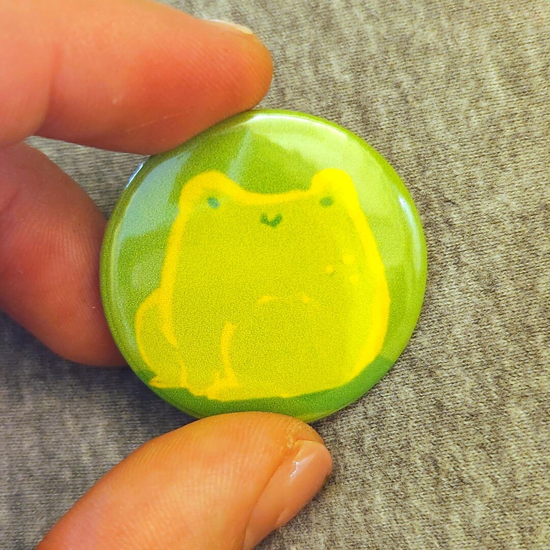 Kawaii Green Bean Frog Cute Animal Pinback Button Pin Badge - Etsy