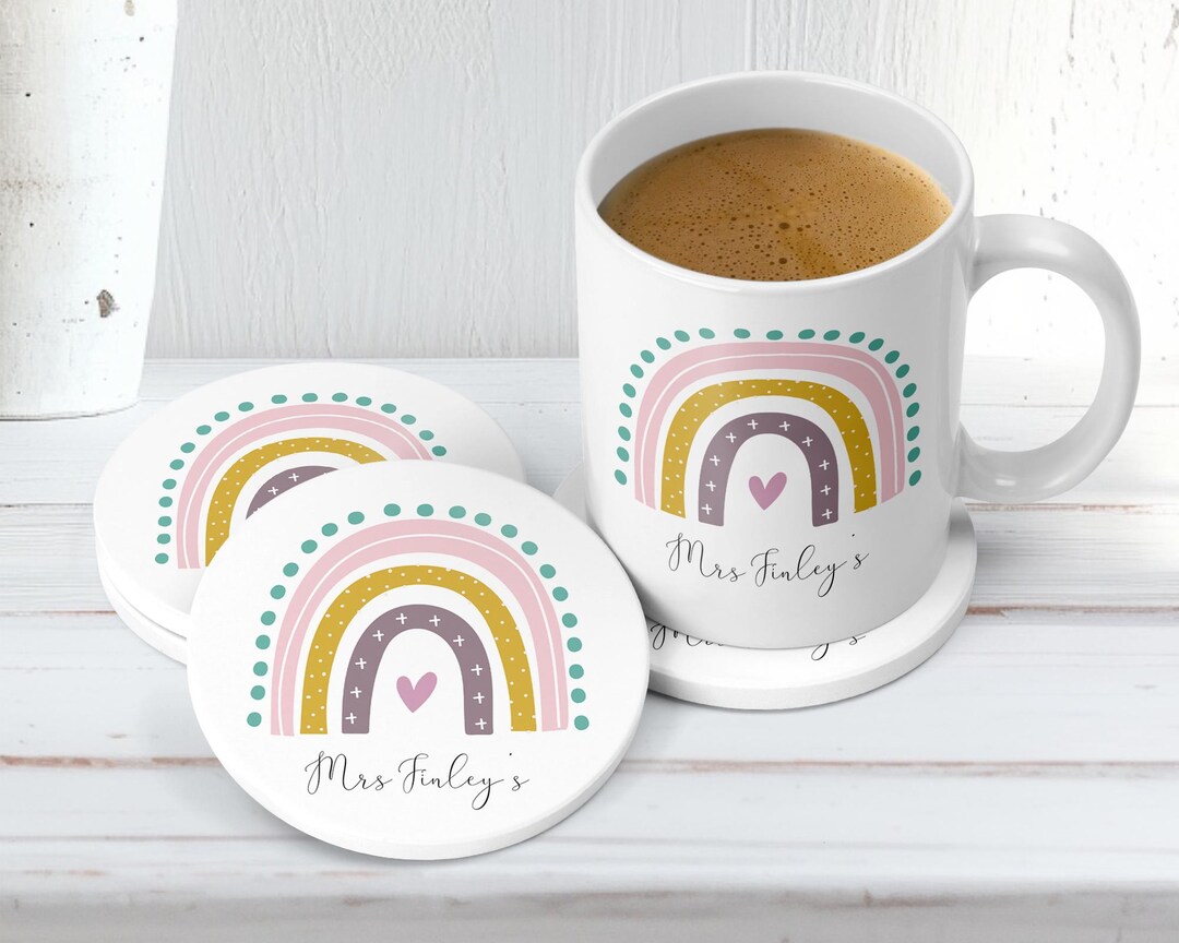 Personalised Teacher Mug and Coaster Set, Graduation Gift - Etsy