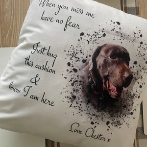 Personalised Pet Portrait Pillow: Dog Memorial Gift, Cushion - Etsy