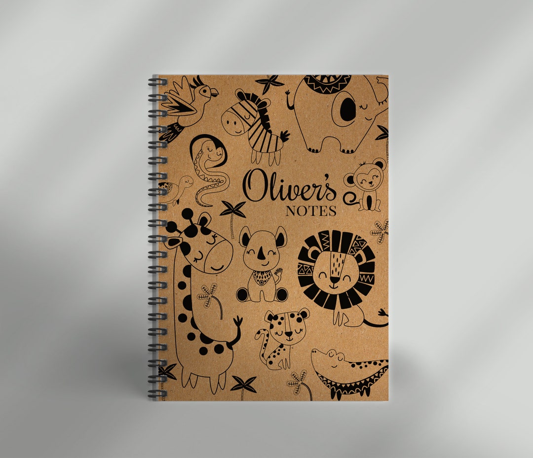 Personalised Kids Safari Animals Notebook: A5 Journal - Etsy
