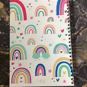 Kids Personalised Rainbows Notebook, Kids Rainbow Journal, Back to ...